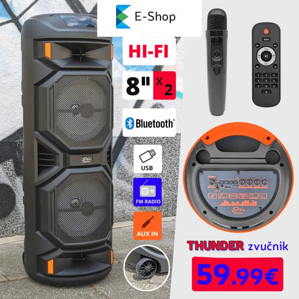 BLUETOOTH REPRODUKTOR "THUNDER" – E-Shop Slovakia